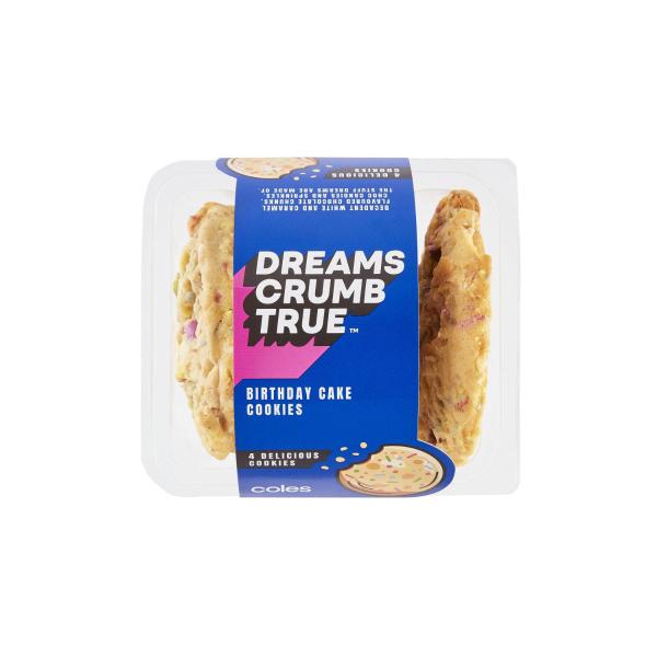 Buy COLES DREAMS CRUMB TRUE BIRTHDAY CAKE COOKIES 4PK | Coles