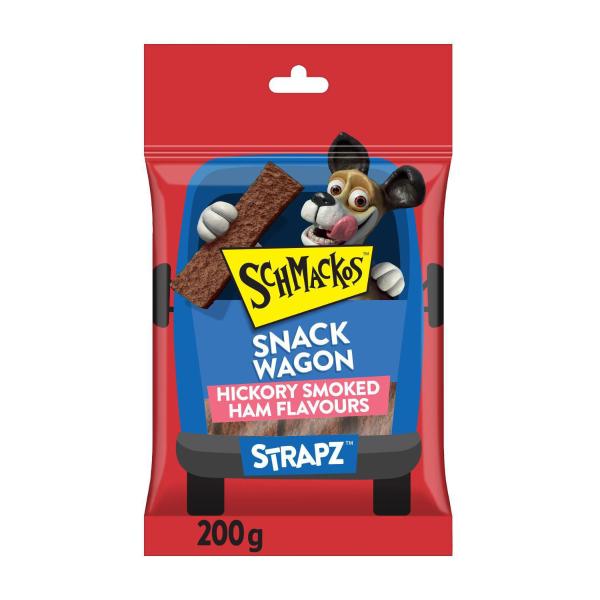 Buy Schmackos Strapz Dog Treats With Hickory Smoked Ham 200g | Coles