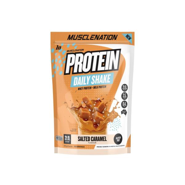 Buy Muscle Nation Whey Protein Daily Shake Salted Caramel 300g | Coles
