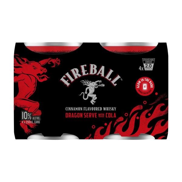Buy Fireball & Apple 6.6% Can 355ml 4 Pack | Coles