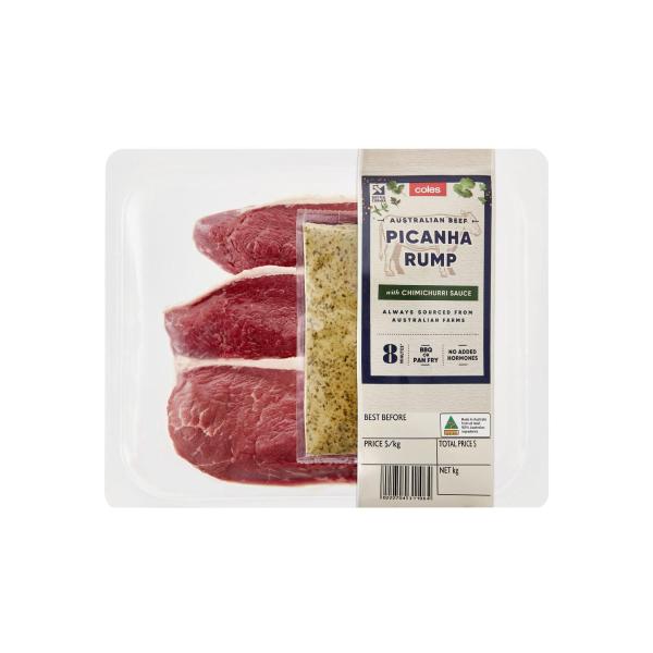Buy COLES BEEF PICANHA RUMP CAP WITH CHIMICHURRI | Coles