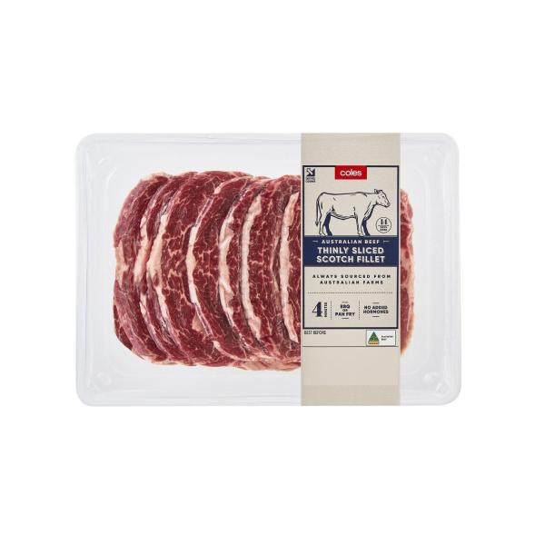 Buy Coles Beef Scotch Fillet Thin Cut Bulk Pack 800g | Coles