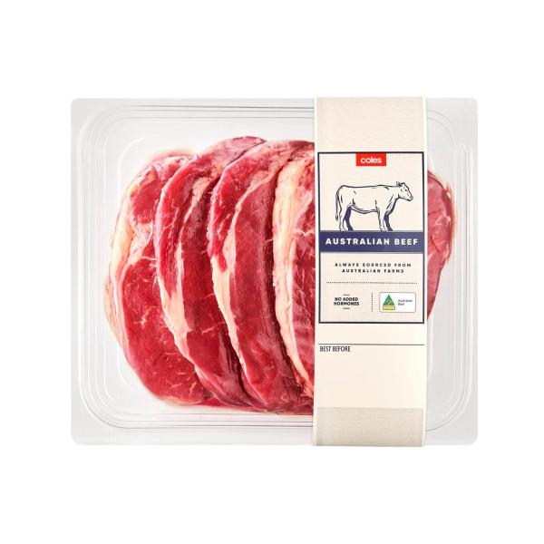 Buy Coles Beef Quick Cook Scotch Fillet Bulk Pack Ft 850g | Coles