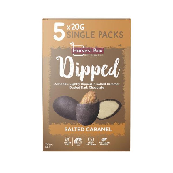 Buy Harvest Box Dark Chocolate Dipped Caramel Multipack 5 pack | Coles