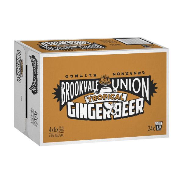 Buy Brookvale Union Ginger Beer Tropical Can 330ml 24 Pack | Coles
