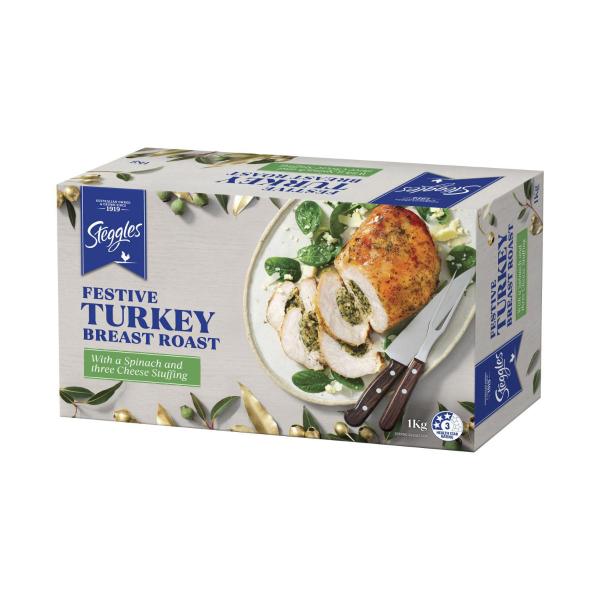 Buy Steggles Spinach & 3 Cheese Turkey Breast 1kg | Coles