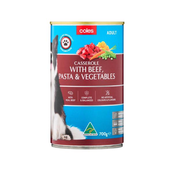 Buy Coles Dog Food Casserole Beef Pasta & Vegetables 700g | Coles