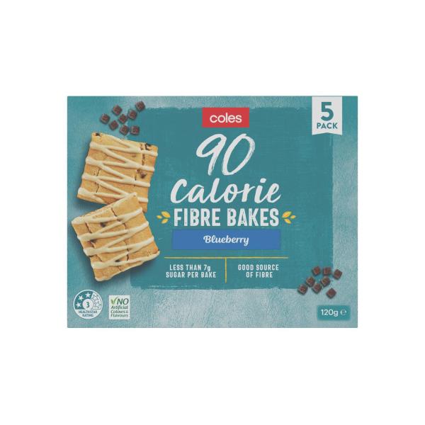Buy Coles 90 Calorie Fibre Bakes Blueberry 5 Pack 120g | Coles