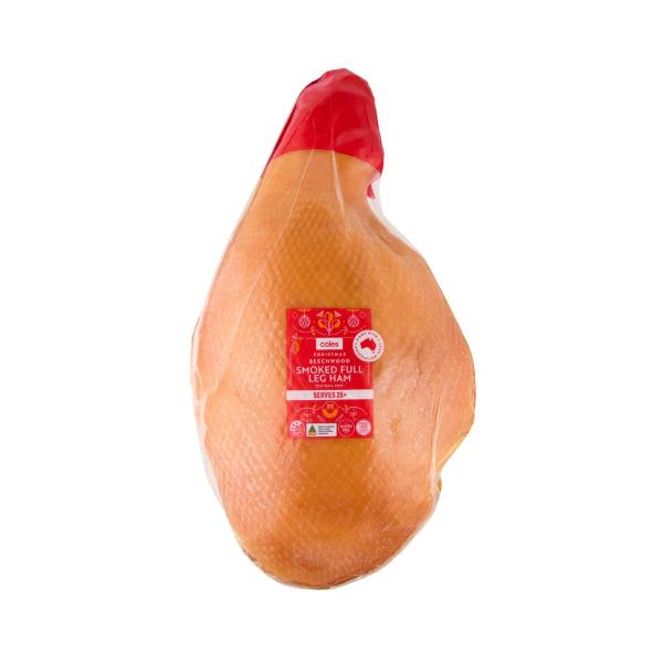 Buy Coles Beechwood Smoked Full Leg Ham approx. 9kg | Coles