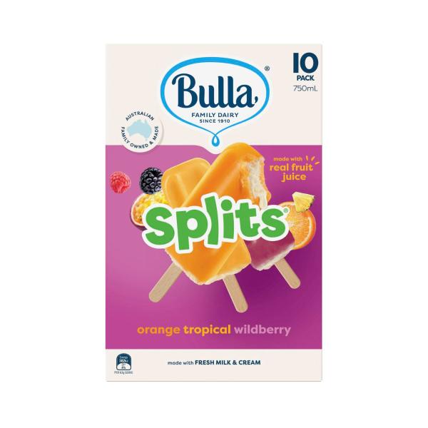 Buy Bulla Splits Ice Cream Selection 10 Pack 750mL | Coles