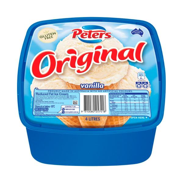 Buy Peters Original Vanilla Ice Cream 4L | Coles