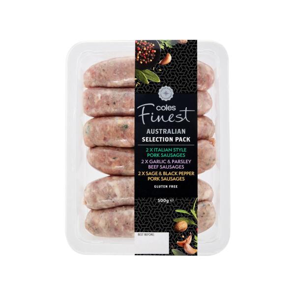 Buy Coles Finest Mixed Selection Sausage Pack 500g | Coles