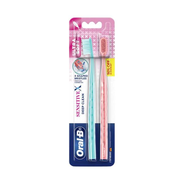 Buy Oral B Toothbrush Sensitive X Deep Clean 2 pack | Coles