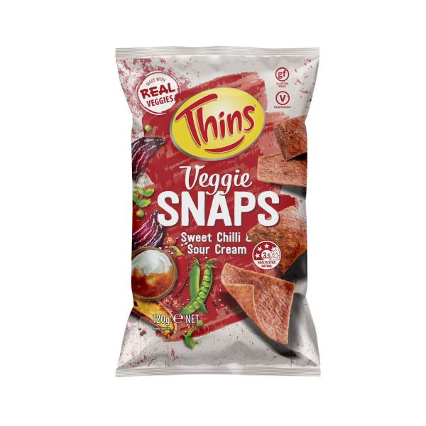 Buy Thins Veggie Snaps Sweet Chilli & Sour Cream 120g | Coles