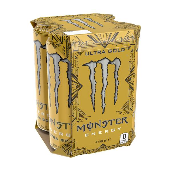Buy Monster Energy Drink Ultra Gold Multipack Cans 4x500ml 4 pack | Coles