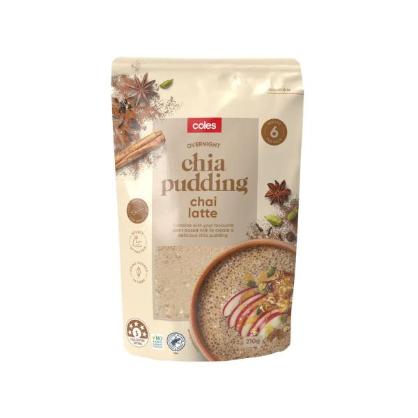 Buy Coles Overnight Chia Pudding Chai Latte 210g | Coles