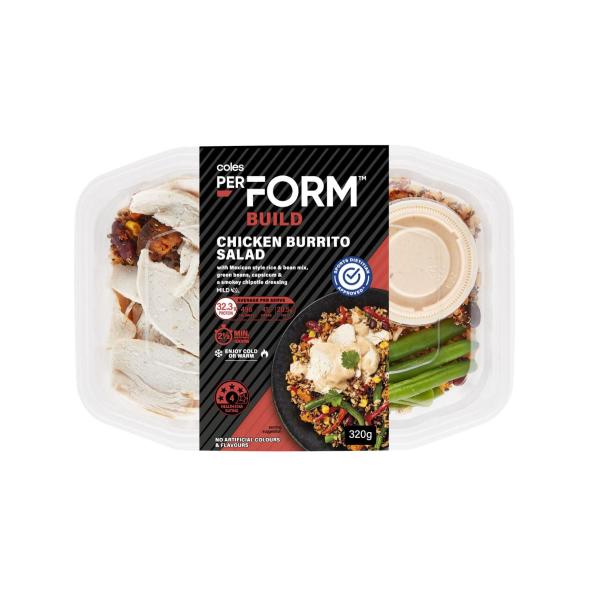 Buy Coles Perform Build Chicken Burrito Salad 320g | Coles