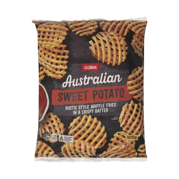 Buy Coles Sweet Potato Waffle Fries 500g | Coles