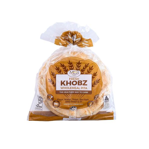 Buy MEB Pita Khobz Wholemeal 5 pack 500g | Coles