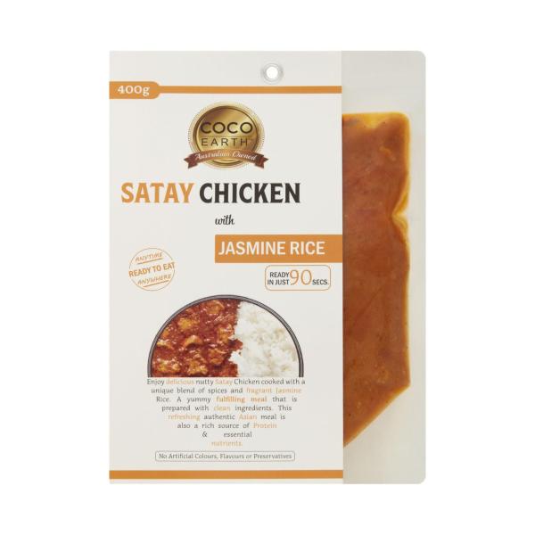 Buy Coco Earth Satay Chicken With Basmati Rice 400g | Coles
