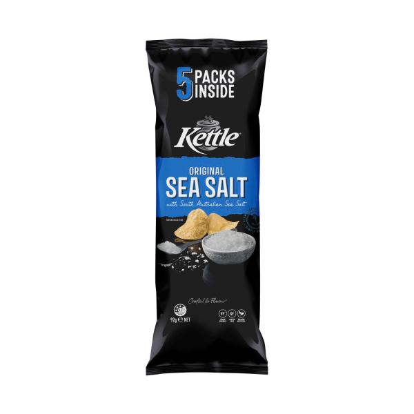 Buy Kettle Sea Salt Potato Chips Multipack School Snacks 5 Pack 92g | Coles