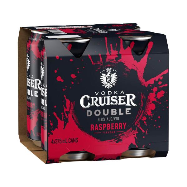 Buy Vodka Cruiser Double Raspberry Can 375ml 4 Pack | Coles