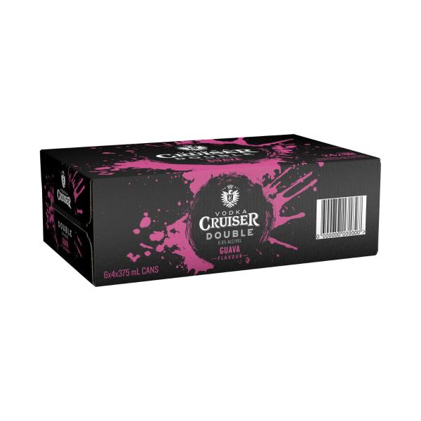 Buy Vodka Cruiser Double Guava Can 375ml 24 Pack | Coles