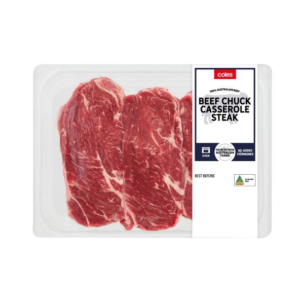 Buy Coles Beef Chuck Casserole Steak 850g | Coles
