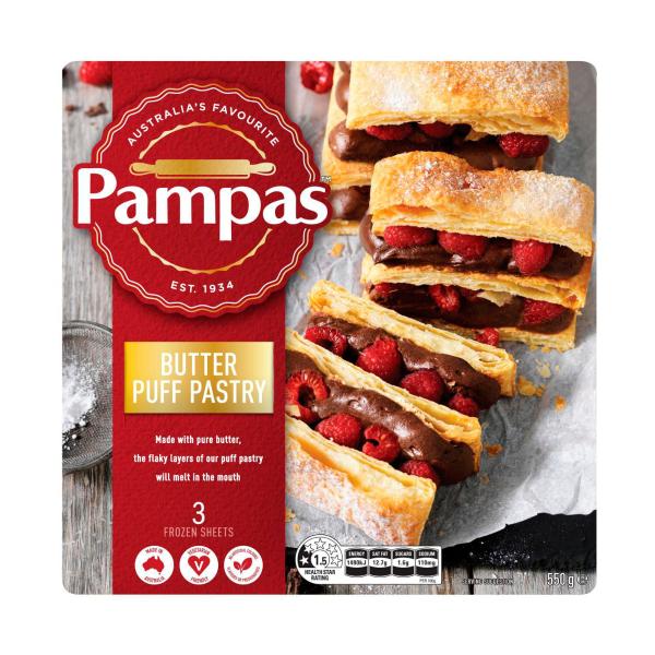 Buy Pampas Butter Puff Frozen Pastry 550g | Coles