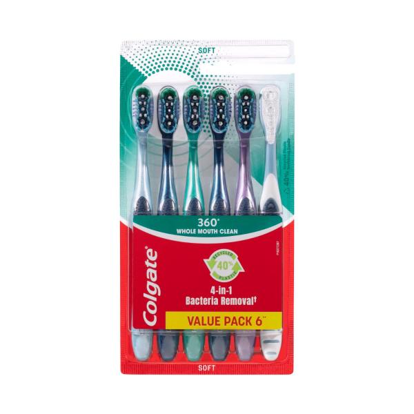 Buy Colgate 360 Degree Soft Toothbrush 6 pack | Coles