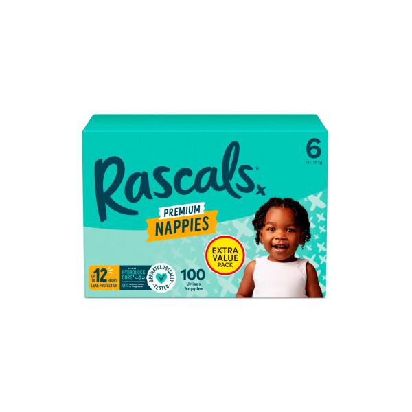 Buy Rascals Premium Nappies Size 6 (15-20kg) 100 Pack | Coles
