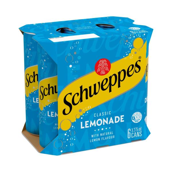 Buy Schweppes Lemonade Multipack Mini Cans 275mL x 6 Pack 6 pack | Coles