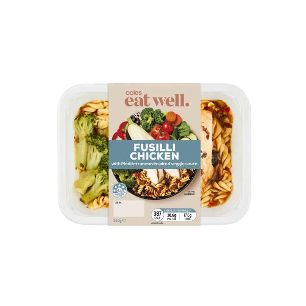 Buy Coles Eat Well Fusilli Chicken Mediterranean Veg Sauce 390g | Coles