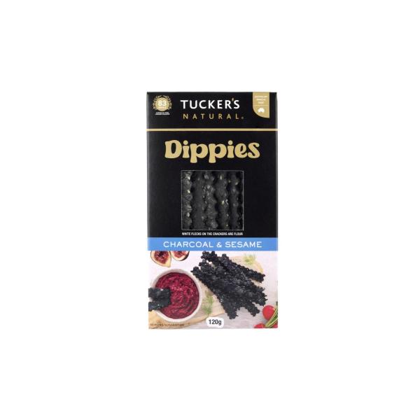 Buy Tuckers Dippies Crackers Charcoal Sesame 120 GRAM | Coles