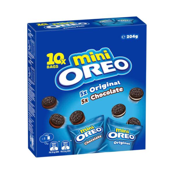 Buy Oreo Mini Variety Pack Chocolate And Original 10 Pack 204g | Coles