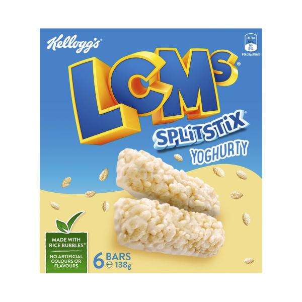 Buy Kellogg's LCMs Yoghurty Split Stix Puffed Rice Snack Bars 6 Pack ...