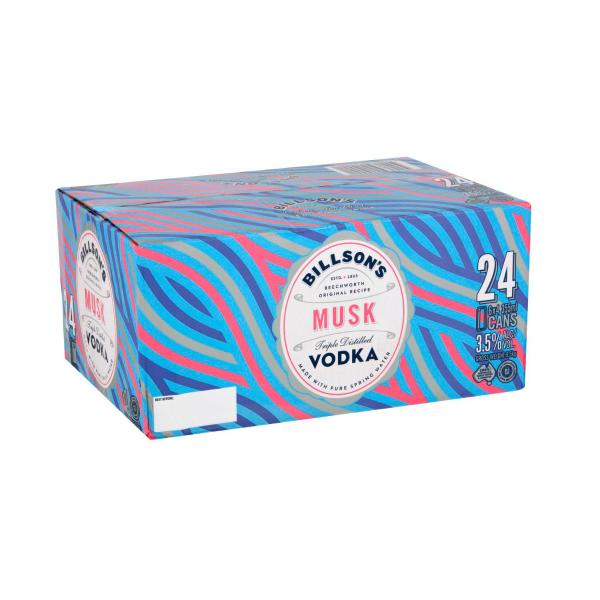Buy Billson's Musk Vodka Mixed Drink Can 355ml 24 Pack | Coles