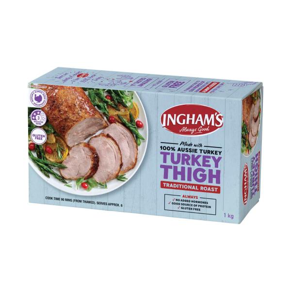 Buy Ingham's Frozen Turkey Thigh Roast 1kg | Coles