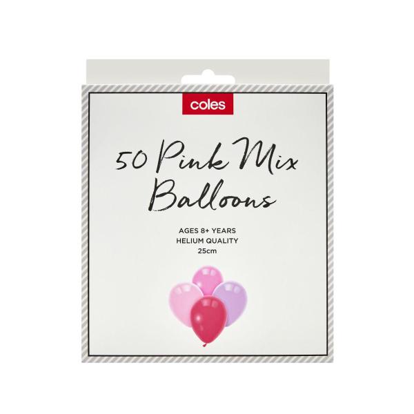 Buy Coles Pastel Multi Colour Balloons 50 pack | Coles