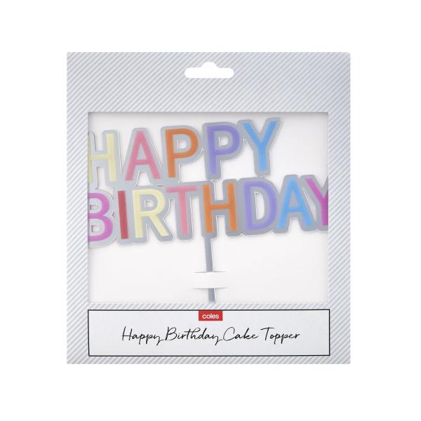 Buy Coles Happy Birthday Cake Topper 1 each | Coles