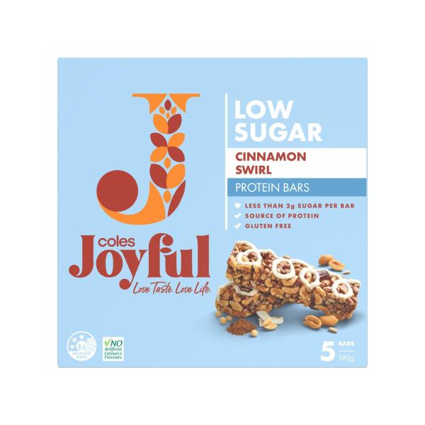 Buy Coles Joyful Protein Bar Cinnamon Swirl 5 Pack 190g | Coles