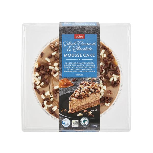 Buy COLES SALTED CARAMEL & CHOCOLATE MOUSSE CAKE | Coles