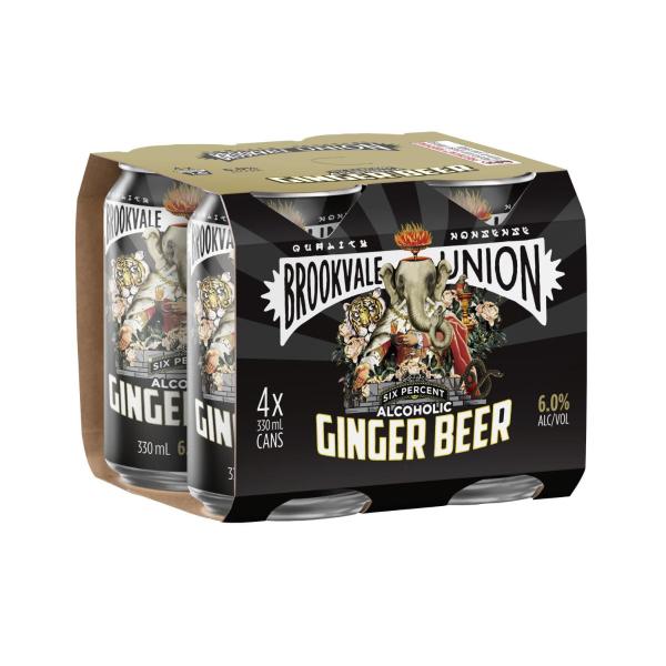 Buy Brookvale Union High Abv Ginger Beer Can 330ml 24 Pack | Coles