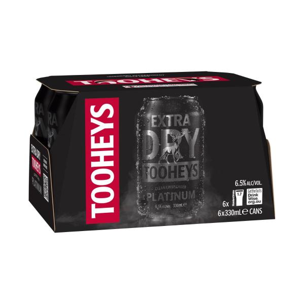 Buy Tooheys Extra Dry Platinum Can 330ml 6 Pack | Coles
