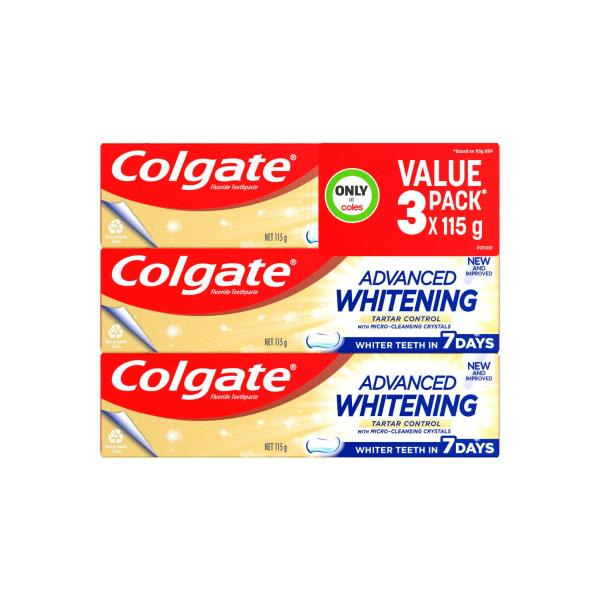 Buy Colgate Advanced Whitening Toothpaste and Tartar Control 3 Pack ...