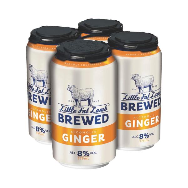 Buy Little Fat Lamb Brewed Ginger Can 375ml 4 Pack | Coles