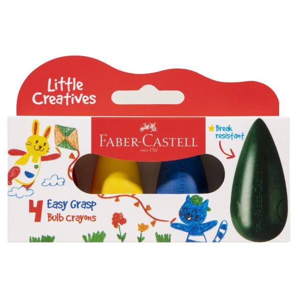 Buy Faber Castell Little Creatives Easy Grasp Bulb Crayons 4 pack | Coles