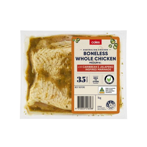 Buy Coles Boneless Whole Chicken With Caribbean & Jalapeno Inspired ...