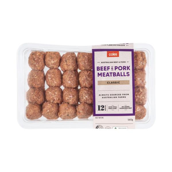 Buy Coles Pork And Beef Meatballs 400g | Coles