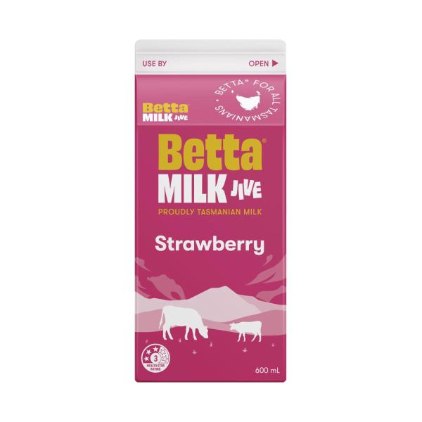 Buy Betta Milk Jive Strawberry Taste Milk 600mL | Coles